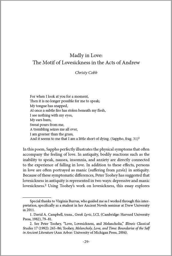 Special Footnotes | SBL Handbook of Style